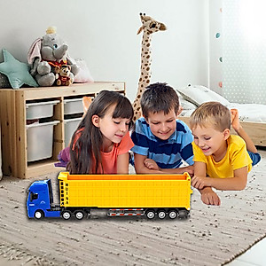 Qcar Dump Trailer Truck Vehicles Toys,1:50 Scale Dump Truck with Trailer, Toy Trucks for Kids