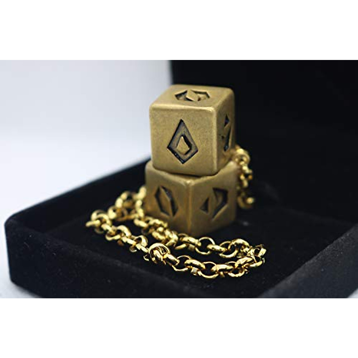 Smuggler's Dice Accurate Stainless Steel Gold Plated Deluxe Solo Dice - Antique