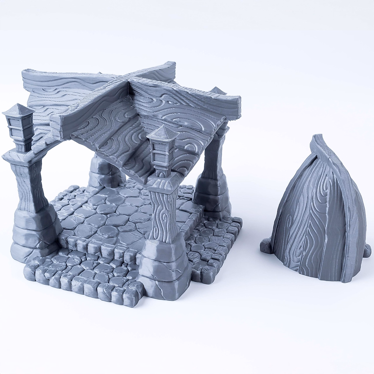 3D Vikings Fishermen's Village - Gazebo and Unique Vertical Boat Hut, 28/32mm Scale, Perfect for Creating a Fishing Village in Tabletop RPGs, Wargames, and Board Games
