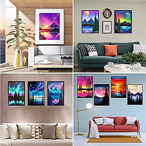 TINY FUN 12 Pack Diamond Painting Kits for Adults 5D Diamond Art Kit for Beginners, DIY Paint with Round Full Drill Diamonds Paintings Gem Art for Home Wall Decoration Gift (12X16 Inch