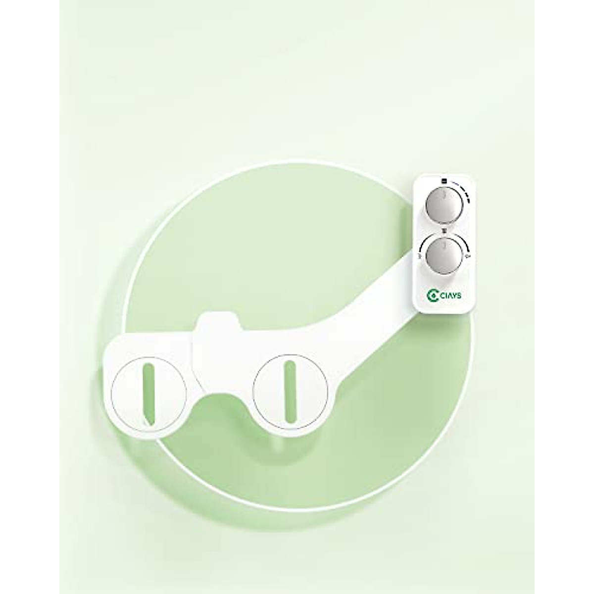 Bidet Attachment for Toilet, Ciays Ultra-Slim Bidet Toilet Seat Attachment , Self-Cleaning Dual Nozzles, Non-Electric Bidet Attachment for Sanitary and Feminine Wash, Sliver/White (CIBA02)