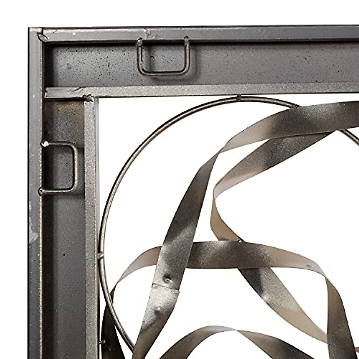 Deco 79 Metal Abstract Coiled Ribbon Wall Decor with Black Frame, 60" x 2" x 40", Silver