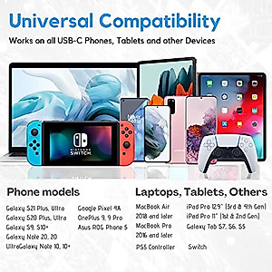 METZONIC USB C Cable 2 Pack, Type C to Type C Metal Braided Fast Charge Cable 6.6 Feet PD 65W Fast Charge Data Sync Transfer Cord