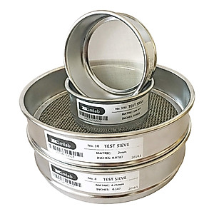 KimLab Economy Test Sieve #270 / 53μm Opening,Diameter 20cm,Test Sieve,SS Wire Cloth,Chroming Frame Sieve