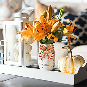 2 Rolls Fall Wired Ribbon Autumn Maple Leaves Organza Glitter Ribbons Thanksgiving Orange Decorative Craft Ribbon for Gift Wrapping Bow Wreath Making DIY Fall Party Decoration