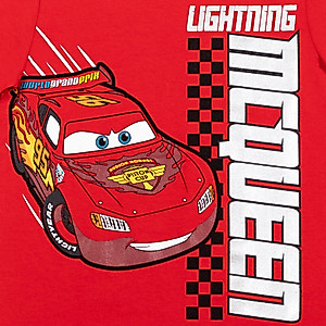 Disney Pixar Cars Lightning McQueen Toddler Boys 2 Pack T-Shirts Gray/Red 3T