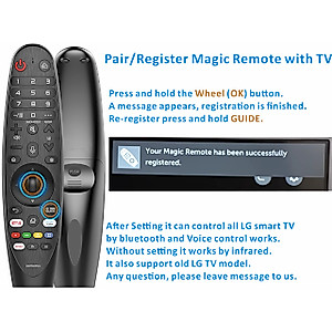 Replacement TV Remote for LG TV, Universal Magic Control with Voice, Pointer & Mouse for WebOS Smart TVs, Compatible with MR21GA MR20GA MR19BA MR18BA AKB75855501