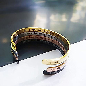 RENYILIN 4 PCS of friendship stainless steel cuff Bangle bracelet personalized for women with inspirational jewelry (4PCS Friendship Bracelet)