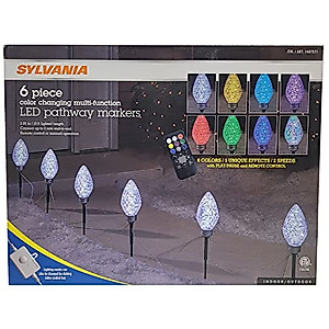 SYLVANIA USED-6 Piece Color Changing Multi-function LED Pathway Markers 10FT Lighted Length