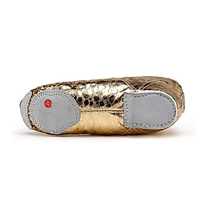 Women Jazz Shoes Split Sole Kids Gold Dancing Sneakers Ankle Boots for Men 9 M US Women