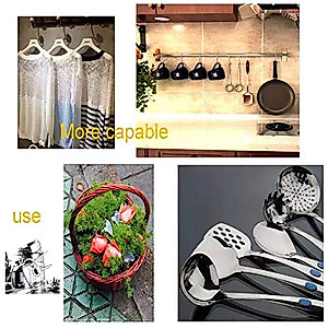 BAYEAR S-Shaped Hook, 10 Pieces of Carbon Steel Silver Metal Hook, Coffee Cup Hook, Suitable for Kitchen, Wardrobe, Bathroom, Office, Flower Basket, Garden Plants or Outdoor Activities.