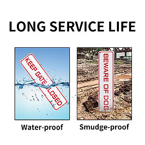 2 Pack Keep Gate Closed Sign, 12"x 3" - .040 Aluminum Sign Rust Free Aluminum-UV Protected and Weatherproof