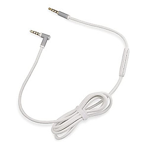 REYTID Replacement White Audio Cable Compatible with Beats by Dr Dre Solo2 / Solo2 Wireless Headphones w/in-Line Remote & Mic - Compatible with iPhone & Android
