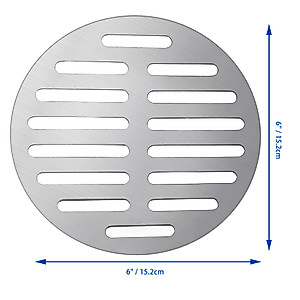 Vonty Stainless Steel Round Floor Drain Cover 6 Inch 14 Holes Silver Tone