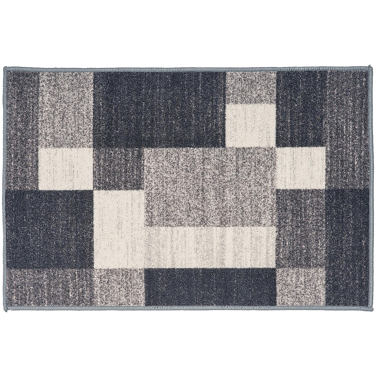 Rugshop Modern Boxes Design Non-Slip (Non-Skid) Area Rug 20" X 30" Gray
