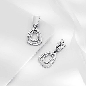 Silver Geometry Drop Clip On Earrings for Women Clip Earrings Fashion Earrings