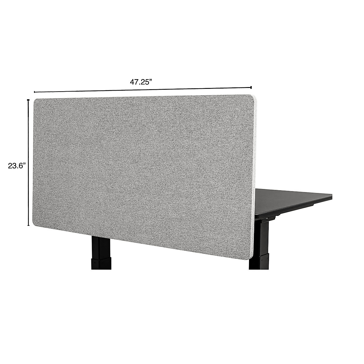 Stand Up Desk Store ReFocus Clamp-on Acoustic Desk Divider Privacy Panel That Reduces Noise and Visual Distractions (Cool Gray, 47.25" X 23.6")