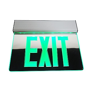 NICOR Lighting LED Emergency Exit Sign, Mirrored with Green Lettering (EXL2-10UNV-AL-MR-G-2)