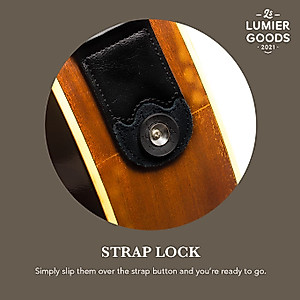 Guitar Strap For Bass, Electric & Acoustic Guitar, Strap Locks Included (Ruby), One Size (LMR00_02)