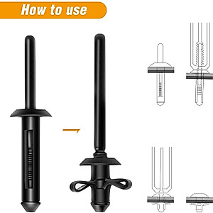 GOOACC 115 Pcs Automotive Nylon Universal Pop Rivet Assortment - 6 Most Popular Sizes & Applications for GM Ford Chrysler VW