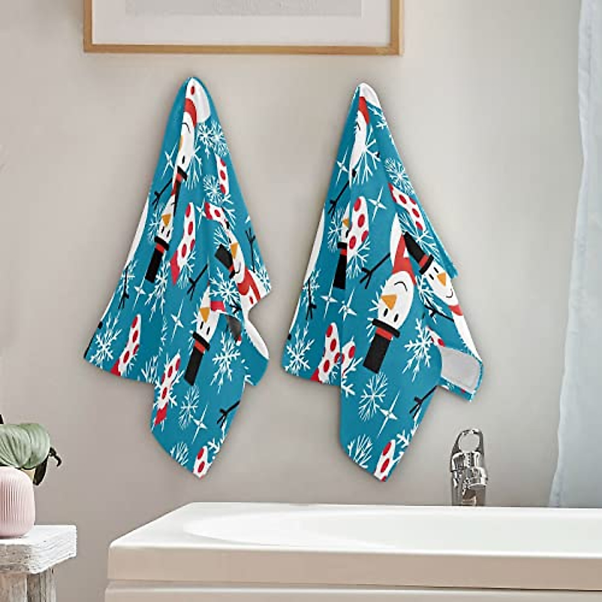 Christmas Snowman Dish Towels for Drying Dishes,Xmas Kitchen Cloth Dish Towels Premium Dishcloths Super Absorbent Fast Drying