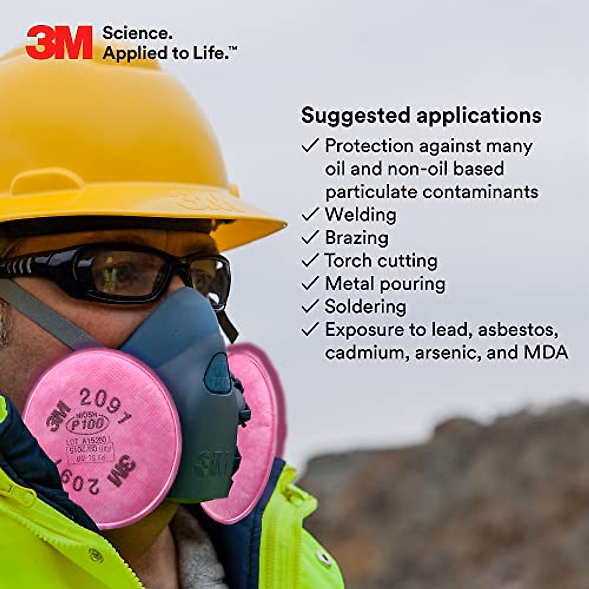 3M 2091 P100 Particulate Filter, 3 Pairs