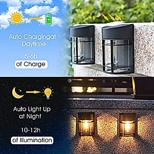 Outdoor Solar Fence Lights, Solar Garden Decorative Lights, Waterproof Solar Lights for Wall, Patio, Stairs, Backyard, Steps, Fence Decor,8 Pack
