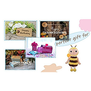 BABOLI Emotional Support Bee Stuffed Animal with Smile Face and Yellow Wings Soft Plush Fuzzy Bumblebee Toy Pillow Pretty Sweet Gifts for Honey Kids or Stuff Collection 12 Inches