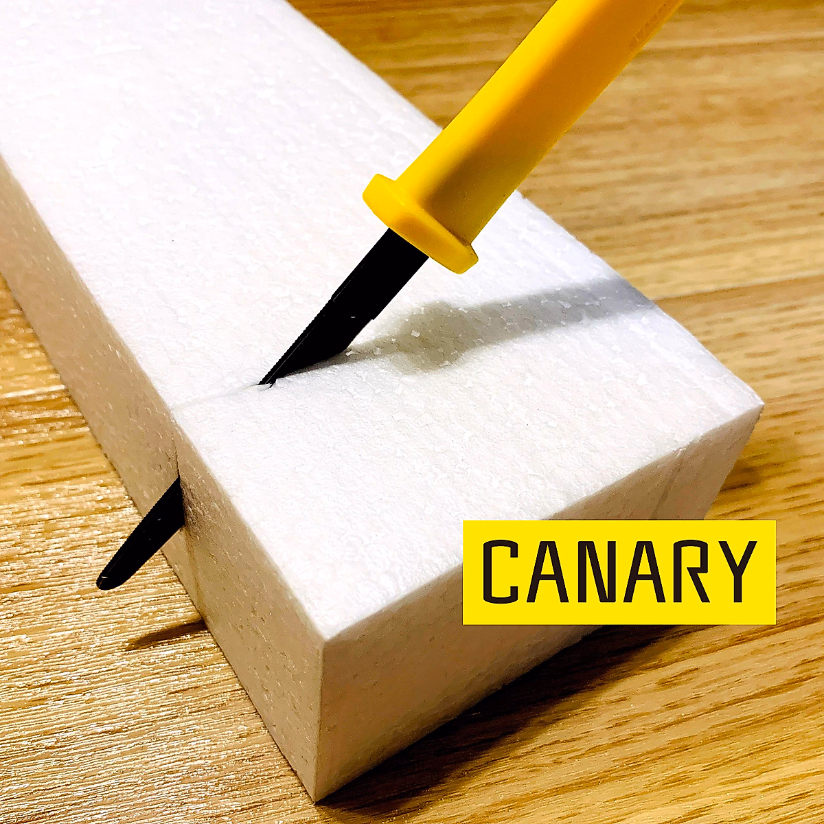 CANARY Corrugated Cardboard Cutter Dan Chan, Safety Box Cutter Knife [Non-Stick Fluorine Coating Blade], Made in JAPAN, Yellow (DC-190F-1)