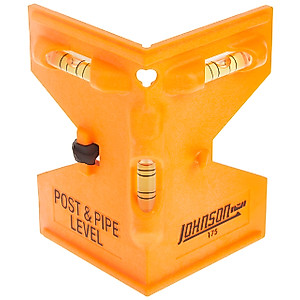 Johnson Level & Tool 175-O Orange Post & Pipe Level, 4" x 5" x 9", Orange, 1 Level