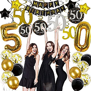 50th Birthday Decorations for Men Women 50th Birthday Party Decor 50 Years Old Birthday Decorations Balloons Over The Hill Party Supplies 50th