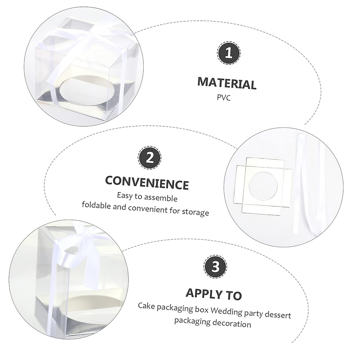 BESTOYARD 24 pcs cake box cupcakes containers clear container with lid candy takeout containers cake carrier holder cake containers with lids mini cupcake baby pvc carrying case Pretty