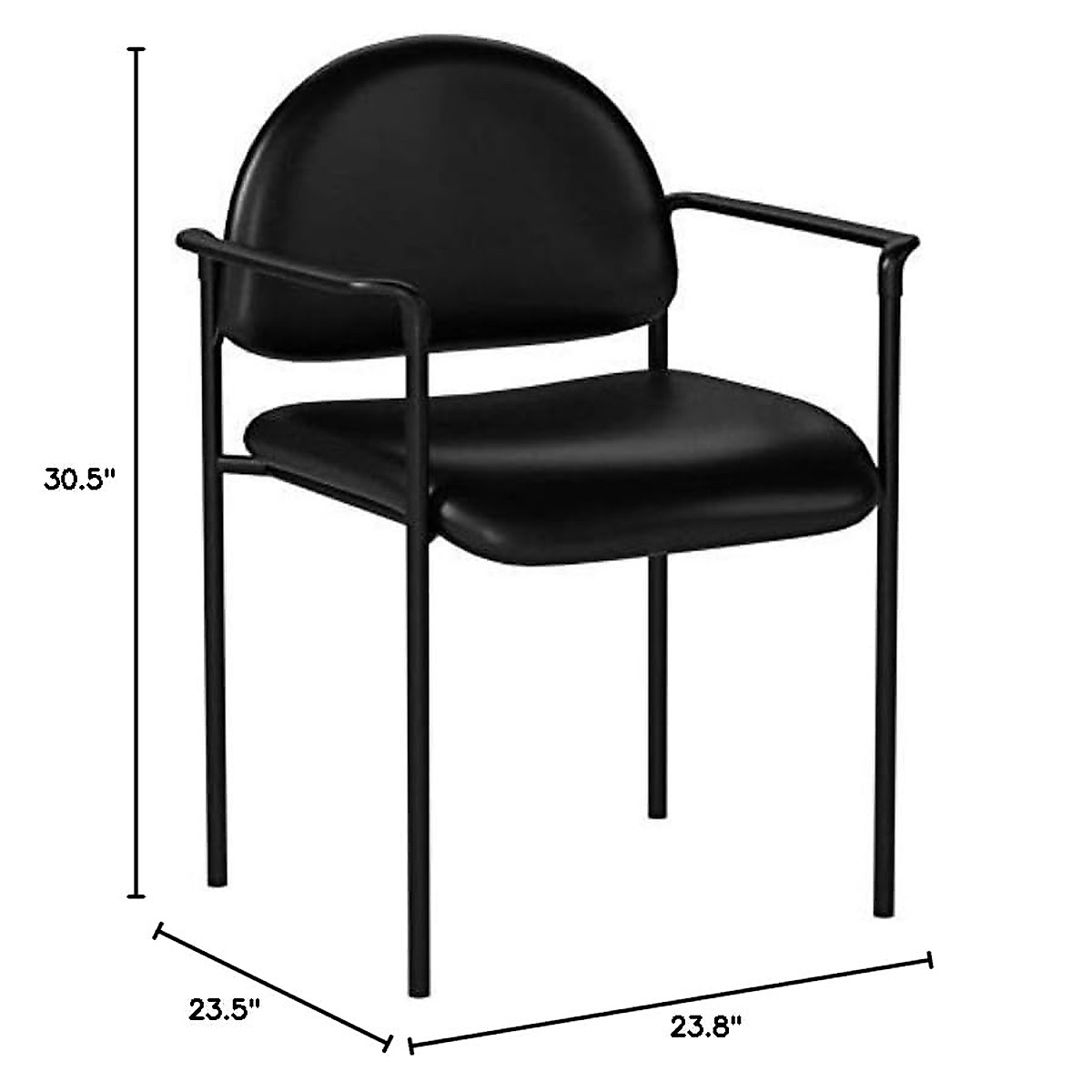 Lorell Reception Guest Chair, Black
