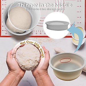 Pizza Making Accessories,4Pcs Stackable Silicone Pizza Dough Proofing Containers with Lids 700ml | Make 12" Pizzas,Pizza Dough Proofing Box and Pizza Bread Kit Tools(6pc)