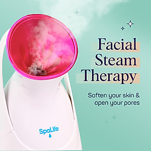 SpaLife Nano Ionic Facial Steamer - Face Steamer for Deep Facial Cleaning, Skin Hydration, and Pore Unclogging - Facial Humidifier for Skin Care - Portable and Professional Spa Facial Steamer