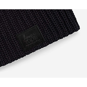 Love Your Melon Beanie for Men & Women Black Leather Beanie, Winter Hats, Cool Beanies, 100% Cotton Made Lined Knit Warm Thick Skully