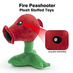 Maikerry Plants and Zombies Plush PVZ Fire Peashooter Plush Stuffed Toys Soft Doll Great Birthday Gifts for Boys and Girls