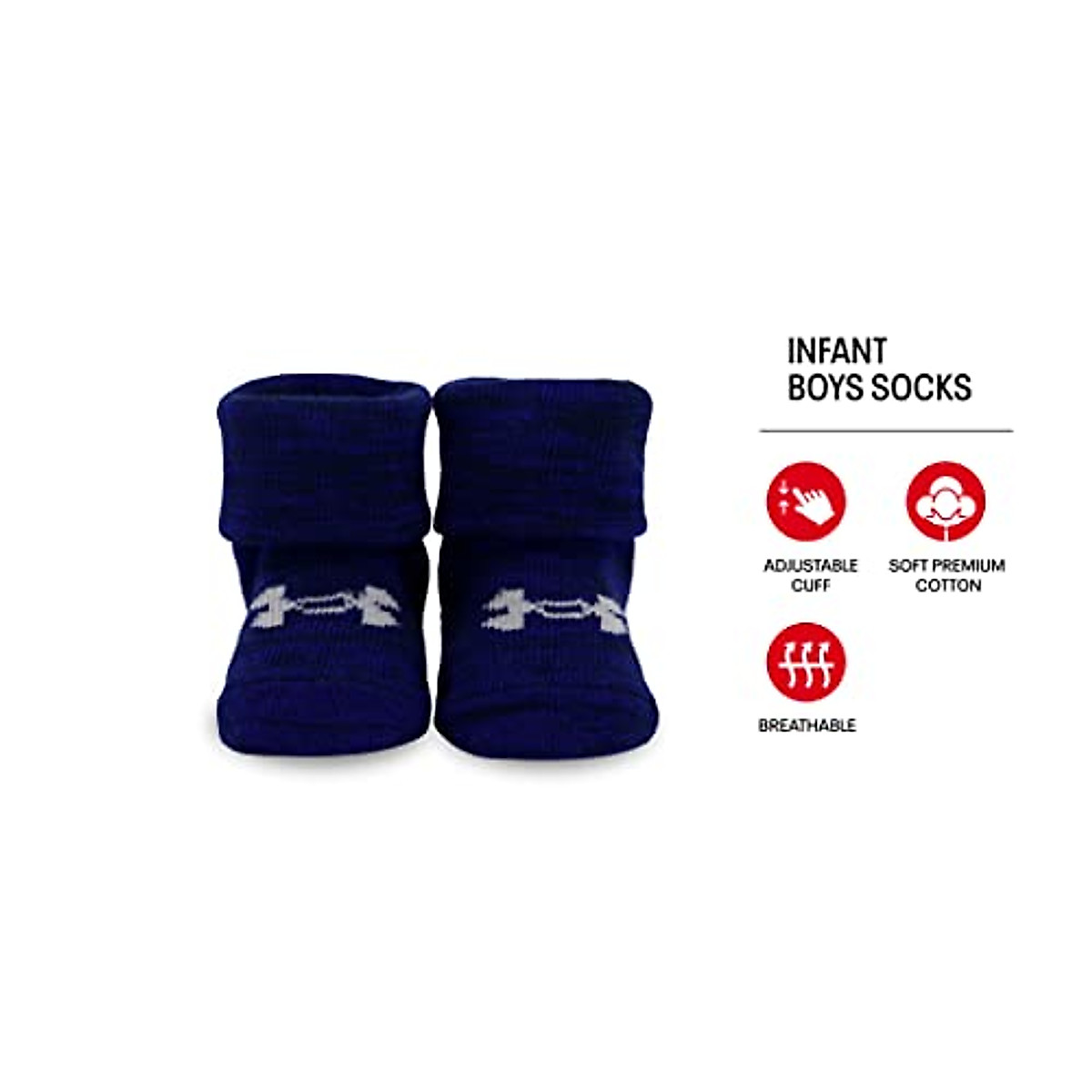 Under Armour Baby Boys' Knit Bootie Sock, Royal Blue, 0-6 Months