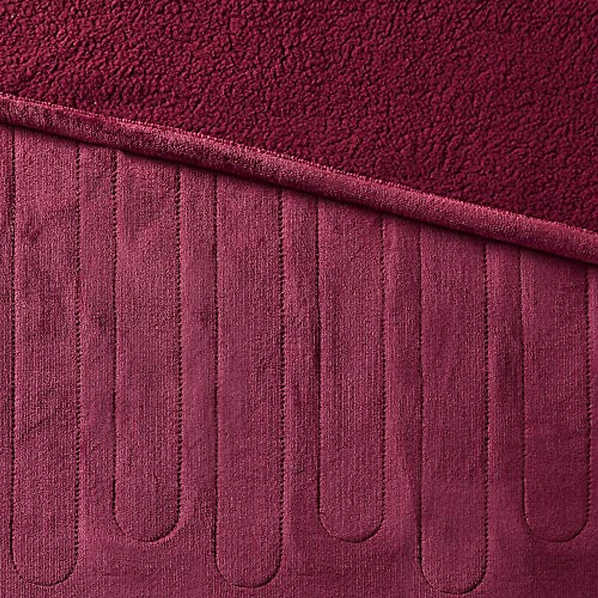 Woolrich Plush to Berber Electric Blanket Ultra Soft Knitted, Super Warm and Snuggly Cozy with Auto Shut Off and Multi Heat Level Setting Controllers, Throw (60 in x 70 in), Garnet