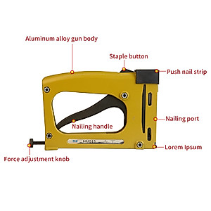 yeshine Point Drivers for Picture Framing Pro-Framing Dual Point Driver Point Nail Gun with Nails Lightweight Picture Frame Stapler Metal for Joiner DIY 1000 Points