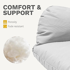 DWVO Egg Chair Patio Rattan Chair with Stand Anti-Slip All-Weather Poratble Adjustable Chair Feet Wicker Egg Lounger Chair for Indoor Outdoor 330LBS (Grey)