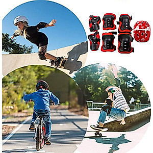 Women's Accessories FarJing 1Set 7PCS Children Protective Safeguard Knee Elbow Helmet Wrist Gear Pads Roller Cover Support for Outdoor Sports Bike Cycling Skateboard Skating Skate