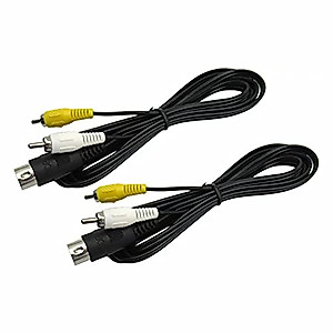 BLUE ELF 2pcs New Replacement RCA AV Cable for Sega Genesis & Sega Master System