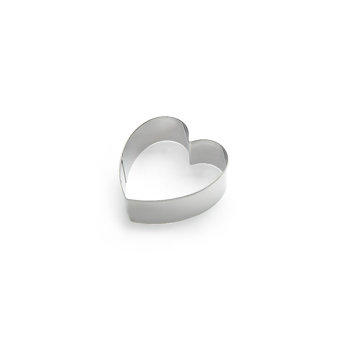 Fox Run, Tinplated Steel 2.5-inch Heart Cookie Cutter, WHITE