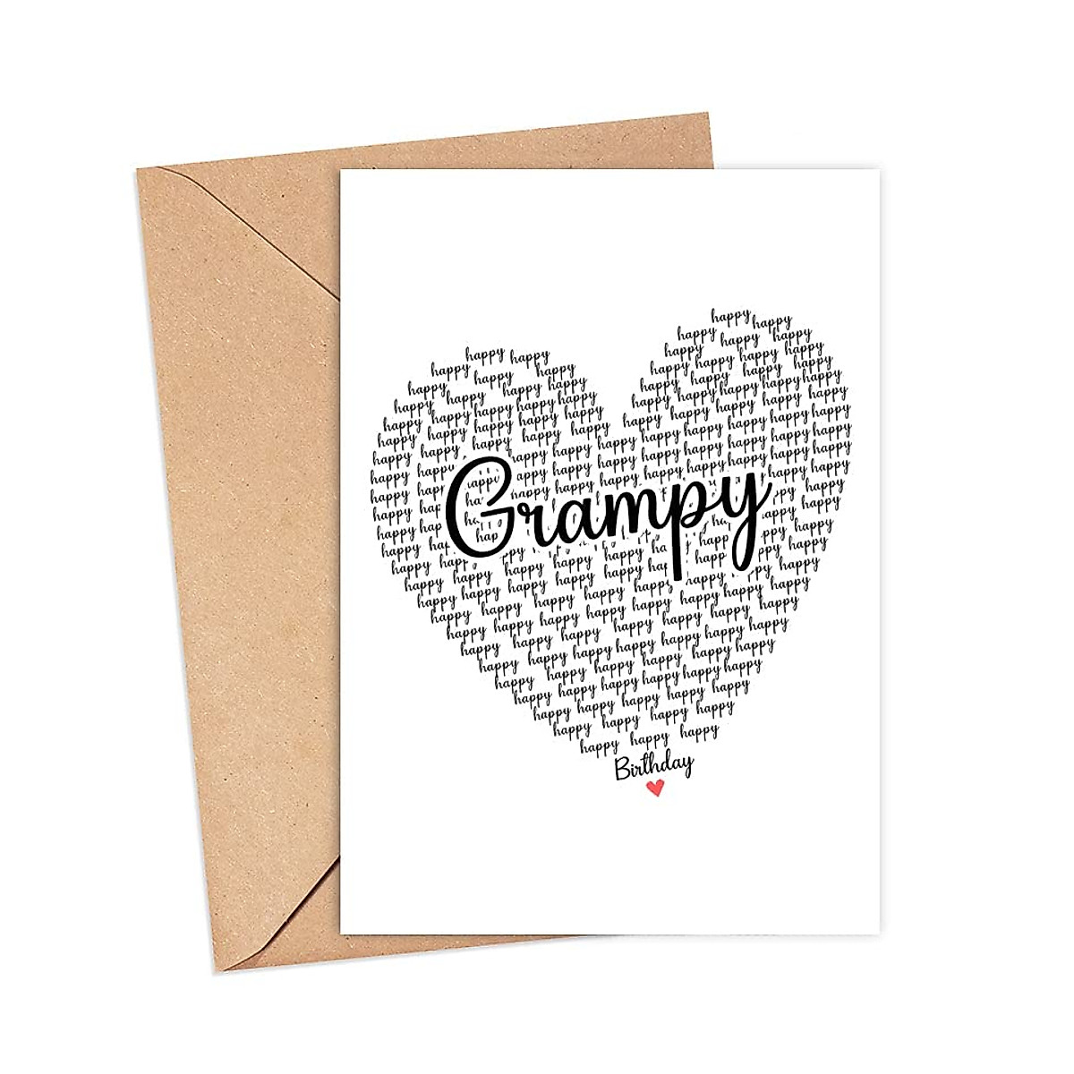 Happy Birthday Grampy Card - Cute Happy Birthday - Birthday Greeting Card - Sweet Birthday Card For Grampy - Anniversary-Thank You Card - Heart Happy Birthday Mom - I Love You Grampy Card