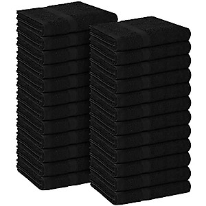 Avalon Salon Towels – 24 Pack Black Hand Towels 100% Cotton Spa Towels – 16x27 inches Highly Absorbable Facial Towels Gym Towels Hair Towels and Face Towels Bulk Small Towels (Non Bleach Proof)