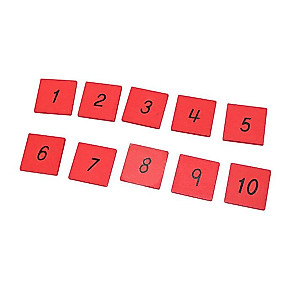 YHZAN Montessori Mathematics Material - Small Numerical Rods with Number Tiles Order of Number and Quanlity Learning Blue Red Color W/Wooden Box Family Version