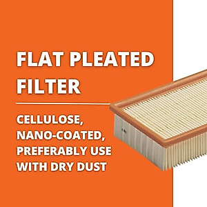 Fein Dust Extractor Flat-Fold Filter for Turbo Vacuum - Cellulose with Dust Class M Certification - 31345012010
