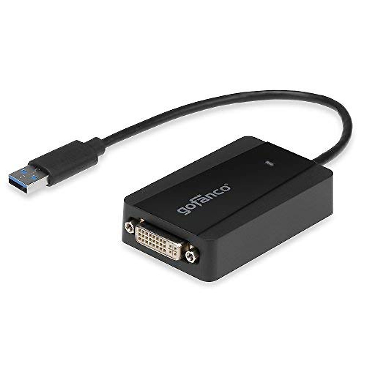 gofanco USB 3.0 to DVI Video Graphics Adapter for Multiple Monitors - Up to 2048x1152 for Windows and macOS, DisplayLink Chip, Includes DVI-to-VGA Adapter for VGA Monitor, USB DVI (USB3DVI)