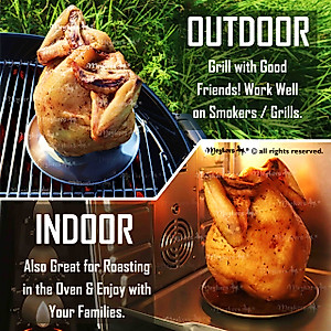 Meykers Beer Can Chicken Stand [New Upgraded] for Grill Smoker Oven | Vertical Beer Butt Chicken Holder Roaster | Made of 304 Stainless Steel Dishwasher Safe | BBQ Rack Barbeque Accessories (1 Pack)